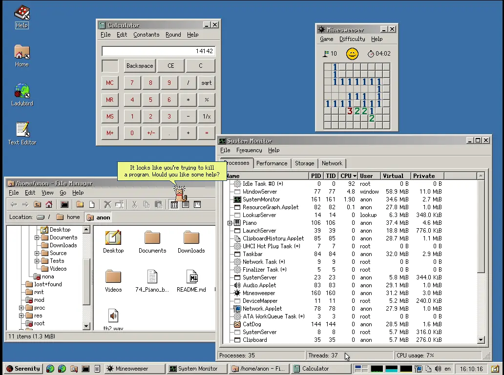 90年代を彷彿とさせるUnixライクなレトロ風OS、SerenityOSを試してみた · n